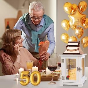 HN HAIINAA 50th Wedding Anniversary Lantern 50th Anniversary Wedding Gifts for Couple Parents Husband Wife Grandparents, Happy 50th Anniversary Decoration