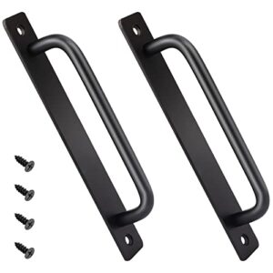 mozeat lens 2 pack sliding barn door handles matte black barn door pull handle 160mm double sided door handle set for sliding gate wardrobe cupboard cabinet closet