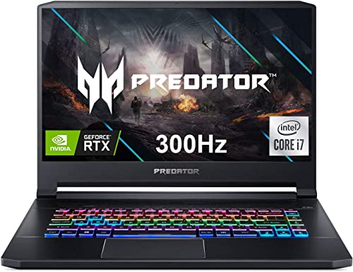 Acer Predator Triton 500 Gaming Laptop, 15.6" FHD NVIDIA G-SYNC Display 300Hz, Intel Core i7-10750H, NVIDIA GeForce RTX 2070 Super, 32GB DDR4 RAM, 1TB NVMe SSD, Wi-Fi 6, RGB Backlit KB