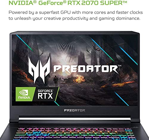 Acer Predator Triton 500 Gaming Laptop, 15.6" FHD NVIDIA G-SYNC Display 300Hz, Intel Core i7-10750H, NVIDIA GeForce RTX 2070 Super, 32GB DDR4 RAM, 1TB NVMe SSD, Wi-Fi 6, RGB Backlit KB