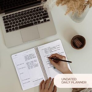 Simplified Daily Planner And Notebook With Hourly Schedule - Aesthetic Spiral To do List Notepad to Easily Organize Your Tasks And Appointments - Stylish Book And School Or Office Supplies For Women