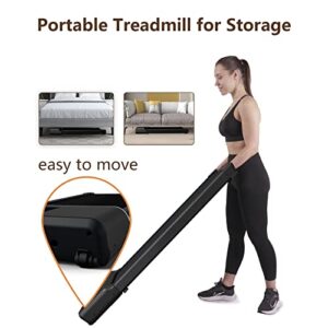 Superun Walking Pad Treadmill Under Desk,Jogging and Walking Treadmill for Home & Office,2 in 1 for Small Spaces Standing Portable Treadmill for Apartment,Black,Fit 300 Lbs