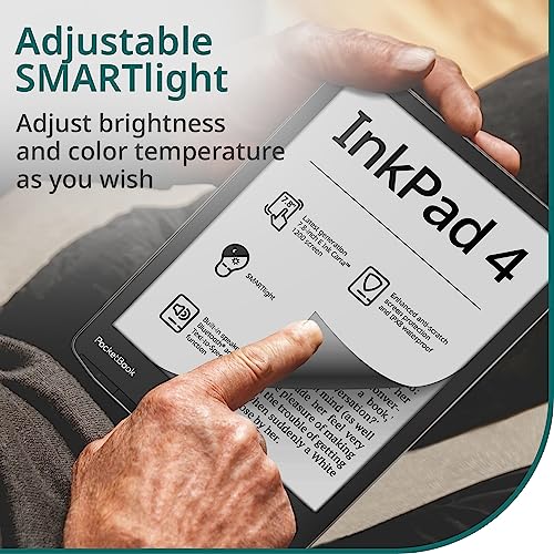 PocketBook InkPad 4 | Eye-Friendly Audio & E-Book Reader | Large 7.8ʺ E-Ink Display | Anti-Scratch Protection | Text-to-Speech Function | Bluetooth® | Built-in Speaker | SMARTlight | IPX8 Waterproof