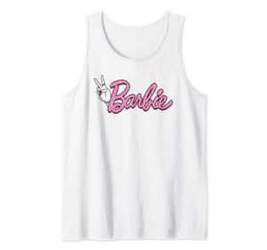 barbie - pink leopard print logo tank top