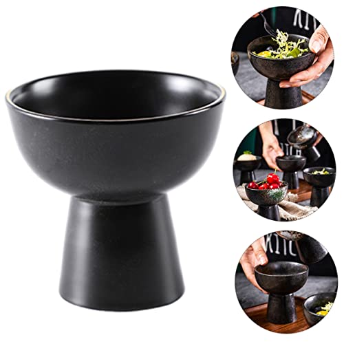 Anneome Trifle Bowl Glass Candle Holder Sea Urchin Cup Glass Menorah Trifle Cups Ceramic Cups for Dessert Porcelain Japanese-Style Black Cup Bowl Black Candle Holder Japanese Dessert Cup