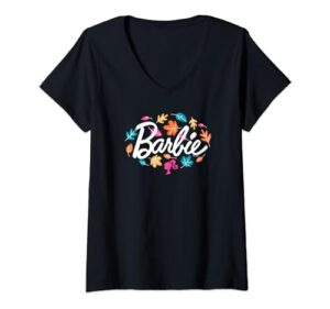 barbie - barbie leaf logo v-neck t-shirt