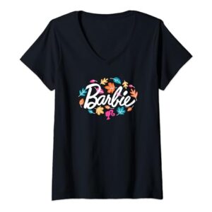 Barbie - Barbie Leaf Logo V-Neck T-Shirt