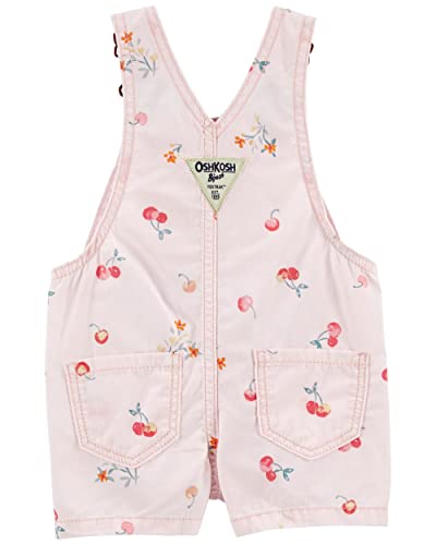 OshKosh B'Gosh Girls' World's Best Overalls, Pink Cherry Shortall, 18M