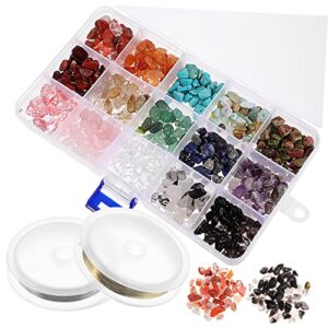 natural gemstone beads 1 box natural gravel bracelets kit beads irregular gemstones stones for jewelry making round beads scattered beads natural stone bracelet irregular stones