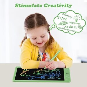 LCD Writing Tablet, 11 Inch Colorful Doodle Board Kids Drawing Tablet, Reusable Electronic Drawing Pad, Toddler Learning Educational Toys Gifts for 3 4 5 6 7 8 Years Old Girls Boys (Green)