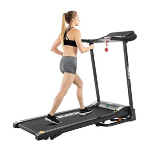 accpo treadmill 300 lbs capacity with incline,folding for home max 2.5 hp electric running and walking jogging exercise led display,12 preset programs machine black