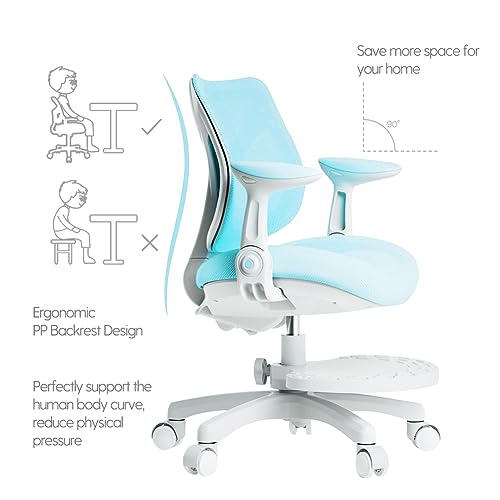 TIANFUSTAR Kids Desk Chair，Children Study Computer Chair with Adjustable Height,Swivel Mesh Task Student Chair for Teens Boys Girls Youth in Home Bedroom School