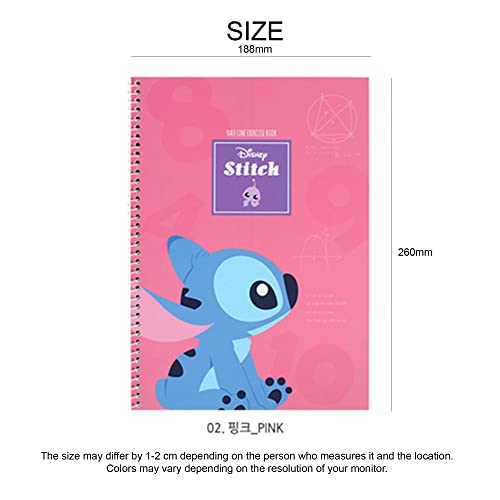 Stitch Character Half Line Spring Note - Cute 10.2 x 7.4 in Spiral Bound Notebook with Unique Half-Lined Pages, Durable Hardcover, Ideal for Writing & Drawing - for Students, Kids and Adults (Green)