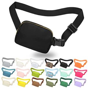 jealkip waist pack for running fanny pack for women and men crossbody belt bag bum bag with adjustable strap for hiking workout sports travel black