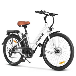 axiniu electric city bike for adults | 26'' electric commuter e-bike | shimano 7-speed | peak 500w brushless motor with 36v ul-certified removable battery | electric bicycle