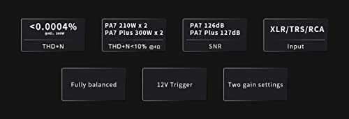 Topping PA7 Series PA7 Plus XLR TRS RCA Input Fully Balanced High Performance Power Amplifiers (PA7 Plus Black)