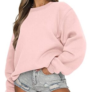 ANRABESS Oversized Sweatshirts for Women Teen Girls Pullover Casual Loose Fit Fleece Crop Hooded Sweaters Fall Winter Fashion y2k Clothes A1026-huafen-XL Light Pink