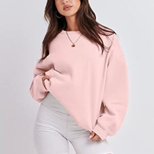 ANRABESS Oversized Sweatshirts for Women Teen Girls Pullover Casual Loose Fit Fleece Crop Hooded Sweaters Fall Winter Fashion y2k Clothes A1026-huafen-XL Light Pink