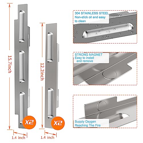 Wind Guards for Blackstone 28 Inch Griddle, Grill Accessories for Blackstone 28", Stainless Steel Magnetic Wind Screen for Holding Heat, Hood and Rear Grease Cup, Heat Shield for Side Table