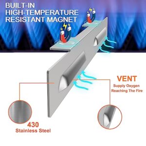 Wind Guards for Blackstone 28 Inch Griddle, Grill Accessories for Blackstone 28", Stainless Steel Magnetic Wind Screen for Holding Heat, Hood and Rear Grease Cup, Heat Shield for Side Table