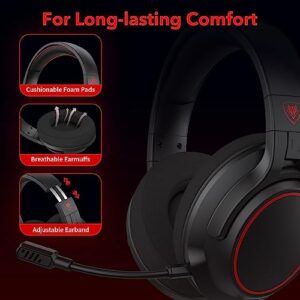 NUBWO N20 Gaming Headset with Mic - Compatible with PS5, Xbox One, Nintendo Switch Lite, PC, Laptop, and Mac, Over Ear Headphones with Noise Cancelling Microphone