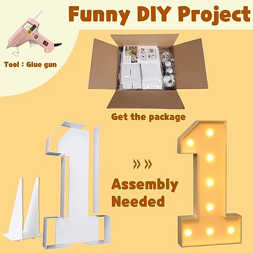 imprsv 3FT Marquee Light Up Numbers, Marquee Numbers for 10th 30th Birthday Decorations Anniversary Party Decor, Mosaic Numbers for Balloons Number 0, Marquee light up letters, Pre-Cut Foam Board Kit