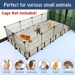 FHTONGE 55.9x28 Guinea Pig Cage Bottom Tarp for C&C Cage Panel, Waterproof Guinea Pig Cage Liner Base Washable Small Animal Cage Bedding for Hamster Chinchilla Hedgehog Ferret Rabbit Habitat(No Cage)