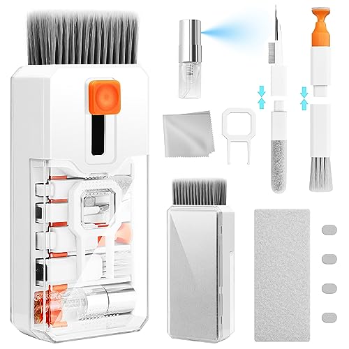 Keyboard Cleaning Kit Laptop Cleaner, 10-in-1 Computer Screen Cleaning Brush Tool, Multi-Function PC Electronic Cleaner Kit Spray for iPad iPhone Pro, Earbuds, Camera Monitor, All-in-One with Patent