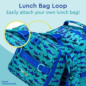 Bentgo® Kids Backpack - Lightweight 14” Backpack in Unique Prints for School, Travel, & Daycare - Roomy Interior, Durable & Water-Resistant Fabric, & Loop for Lunch Bag (Shark)