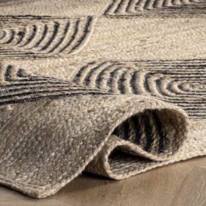 Rugs USA x Arvin Olano Axel Diamond Jute Area Rug, 4' x 6', Natural