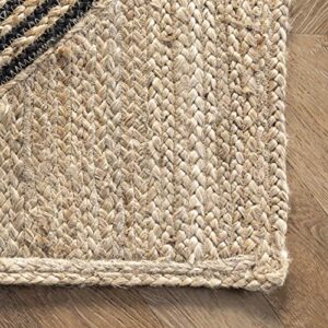 Rugs USA x Arvin Olano Axel Diamond Jute Area Rug, 4' x 6', Natural