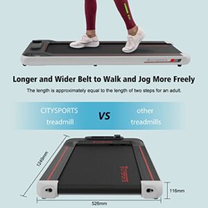 CITYSPORTS Under Desk Treadmill, Treadmill Walking Pad, Portable for Desk Treadmill Space Saving, LCD Display