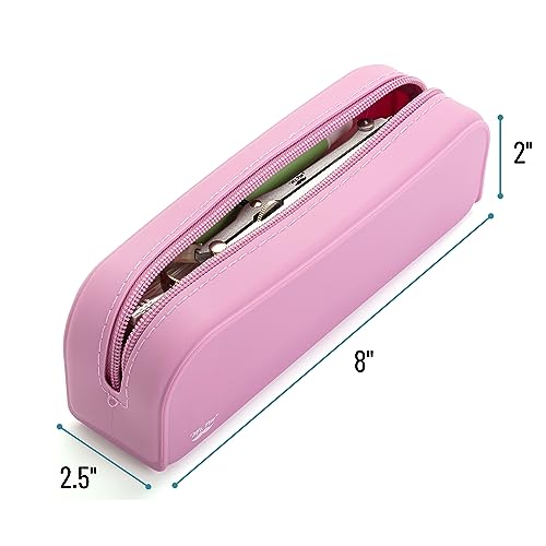 Mr. Pen- Silicone Pencil Case, Magenta-Pink Pencil Pouch, Pencil Case Small, Pencil Pouch Aesthetic, Silicone Pencil Pouch, Pencil Case Aesthetic, Pencil Bag, Pencil Pouch for Women, Makeup Pouch