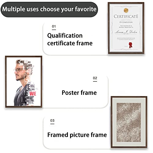 BADETI A3 Picture Frame 11.7 x 16.5 inches Poster Frame No Hole Punch Wall Mounted Frame Wood Frame High Definition UV Acrylic Photo Frame For Prints Documents Home Living Gallery Decoration