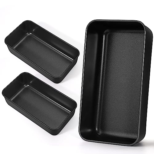 E-far Nonstick Bread Loaf Pan Set of 3, 9x5 Inch Stainless Steel Core Metal Loaf Pan for Baking Homemade Bread, Meatloaf and Brownie, Non Toxic & Easy Release, Rust Proof & Sturdy