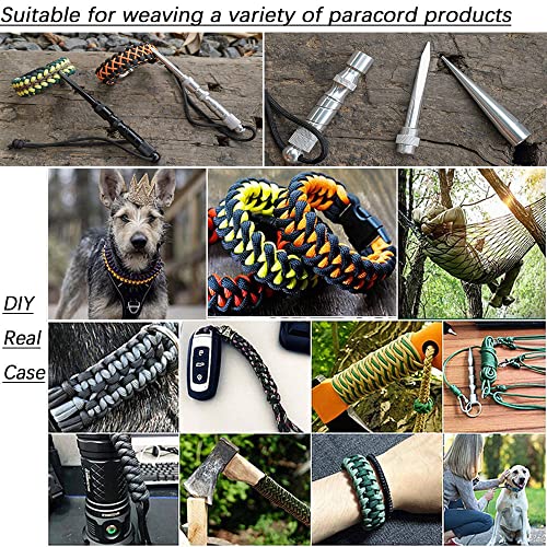 KOKKOYA 2-in-1 Paracord Jig kit Adjustable Length Bracelet Maker Kit Metal Weaving DIY Craft Paracord Tools 4" to 13" with Free Cord and Buckles