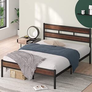 zinus roman bamboo and metal platform bed frame / no box spring needed / easy assembly, full