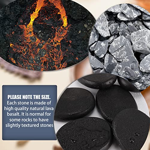 Hot Stones for Massage, 6 Pcs Basalt Massage Hot Stones, Massage Stones Tools for Home Spa, Massage kit for Women Men, for Muscle Relaxation in The Back, Shoulders, Neck, Legs, Other Joints