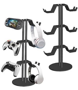 ahomiwow controller holder display storage 3 tier hook for desk organizer stand hanger neat game controller hangers for all universal pc accessories easy assembly space save