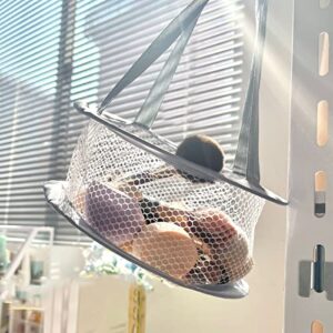 Mini Mesh Shower Dry Basket, Hanging Drying Net, Bath Dryer Hanging Mesh For Makeup Brush, Beauty Sponge Egg Blender, Windproof Airing Drip Dryer Rack For Bathroom, Bathroom Airing Net Basket