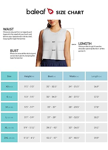 BALEAF Women's Workout Crop Tank Tops Split Back High Neck Sleeveless Shirts Yoga Athletic Heather Gray S