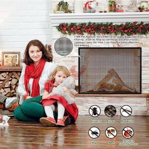 Fireplace Screen Safe Mesh Gate,Fireplace Mesh Screen Curtain Fireplace Safe Barrier Fireplace Net Fireplace Cover Fireplace Doors for Existing Fireplace for Toddler Baby and Pets 45 * 34inch