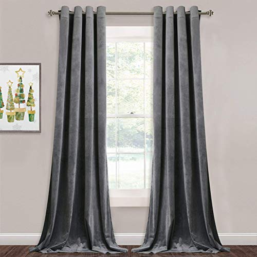 StangH Extra Long Velvet Curtains & Top Bottom Grommet Outdoor Curtains