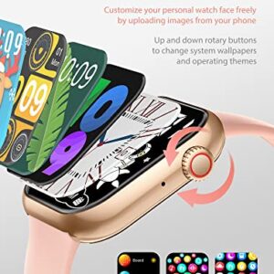 Zombazi 1.91'' Smart Watch for Women Men, Answer/Make Call, 50+ Sports Modes, Fitness Tracker with SpO2/Heart Rate/Sleep Monitor, Voice Assistant, Music and More, Smartwatch iPhone iOS Android (Pink)