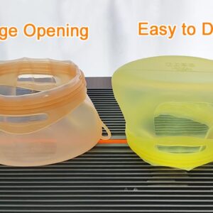 Reusable Silicone Storage Bags, BPA Free 3 PCS Food Storage Bags, Leakproof Gallon Freezer Bags for Sandwich, Snack, Travel Items, Silicone Food Pouch, Suitable for Microwave, Oven, Fridge, Dishwasher