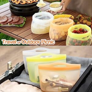 Reusable Silicone Storage Bags, BPA Free 3 PCS Food Storage Bags, Leakproof Gallon Freezer Bags for Sandwich, Snack, Travel Items, Silicone Food Pouch, Suitable for Microwave, Oven, Fridge, Dishwasher