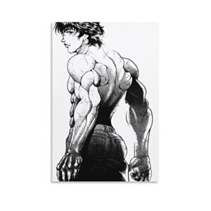 bludug japanese anime baki the grappler poster hanma baki poster (5) canvas painting wall art poster for bedroom living room decor24x36inch(60x90cm)