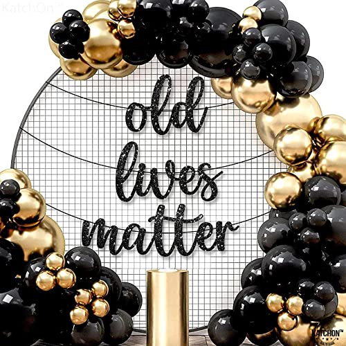 KatchOn, Black Old Lives Matter Banner - Glitter, 10 Feet | Old Lives Still Matter, 70th Birthday Decorations for Men | Black Old Lives Still Matter Banner for Funny Over The Hill Birthday Decorations