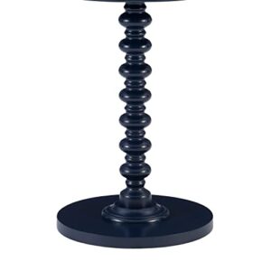 Powell Navy Blue Tarkin Round Turned Spindle Pedestal Side Accent Table