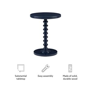 Powell Navy Blue Tarkin Round Turned Spindle Pedestal Side Accent Table